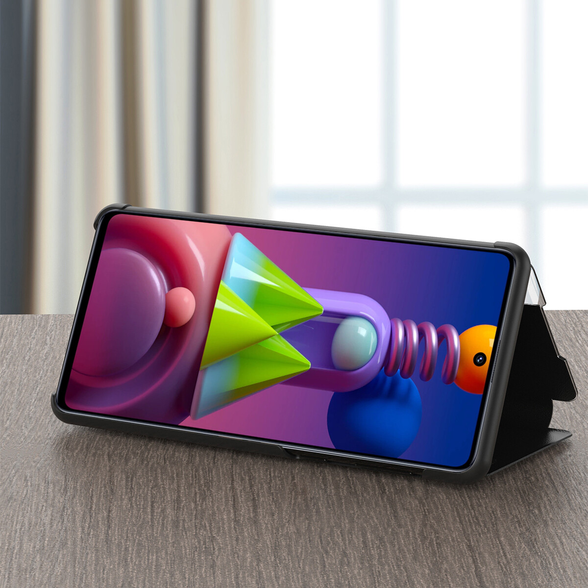 Galaxy M51 Case, WindCase Slim Side Window View Smart Flip Leather ...