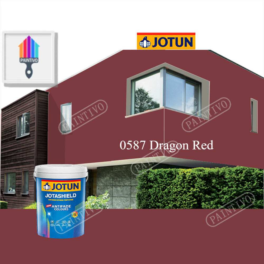 0587 Dragon Red 1L Jotun Jotashield Antifade Colours Exterior Outdoor ...