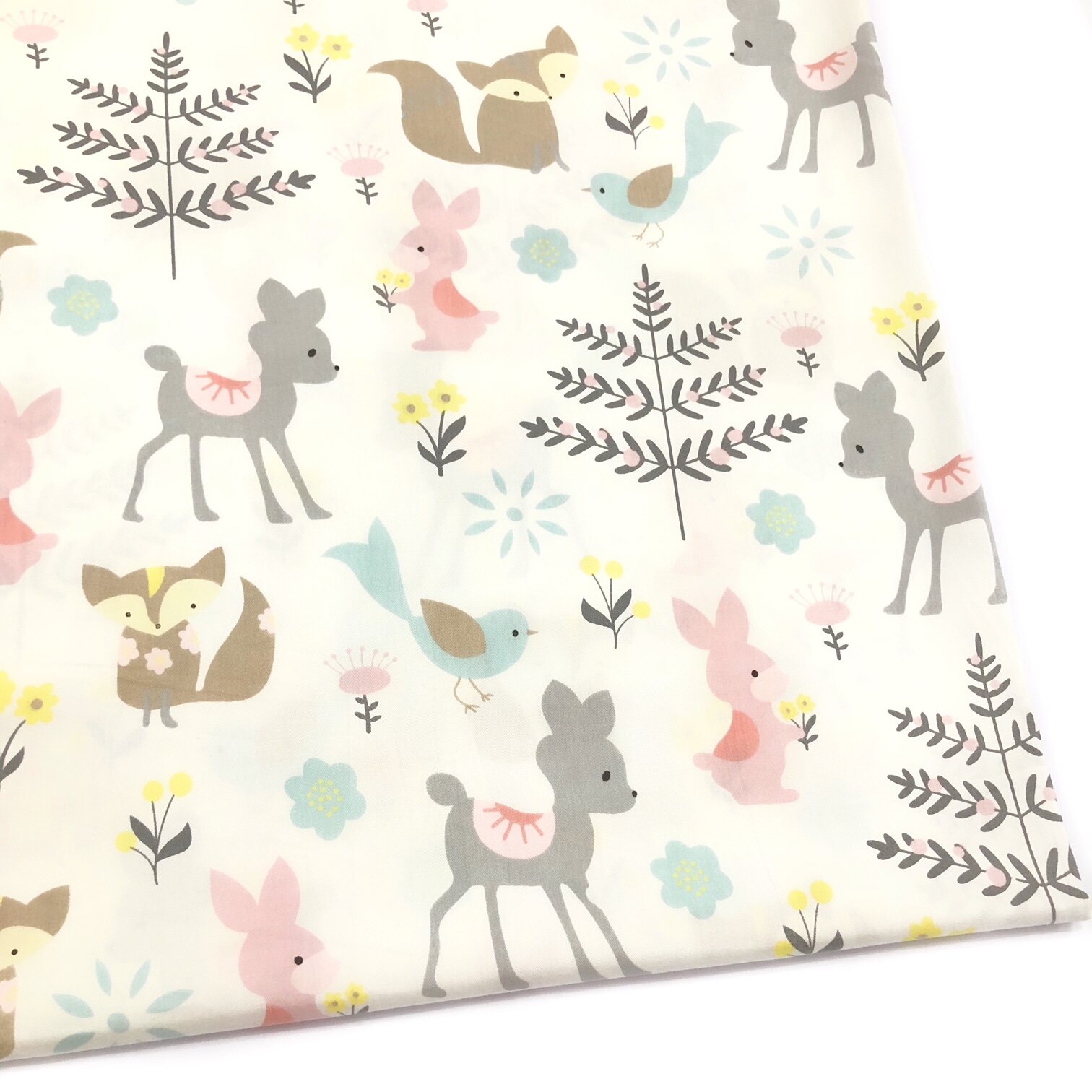 Kain Comb Cotton Corak Binatang Comel Rusa Arnab (Bidang 60 inci) | Lazada