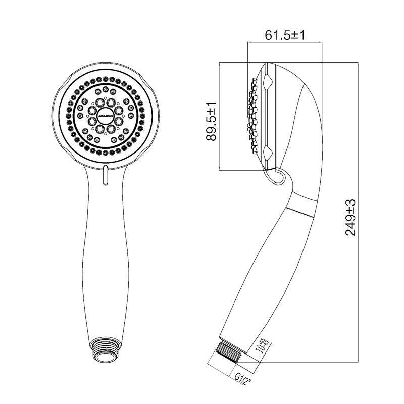 JOMOO หัวฝักบัวแรงดันสูง 5 ฟังก์ชั่น S02015-2C11-2 - JOMOO Flagship Store - ThaiPick