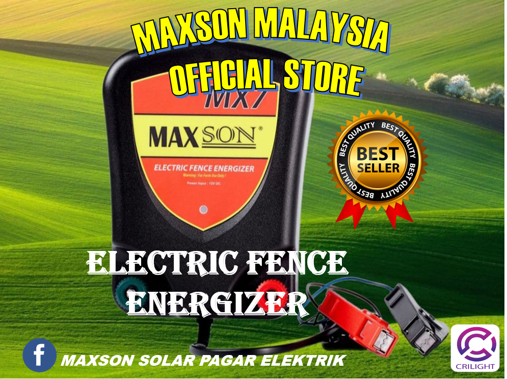 Crilight MAXSON #MX7 ( 0.7J ) DC 12V (Pagar Elektrik Kebun) FOC MAXSON ...