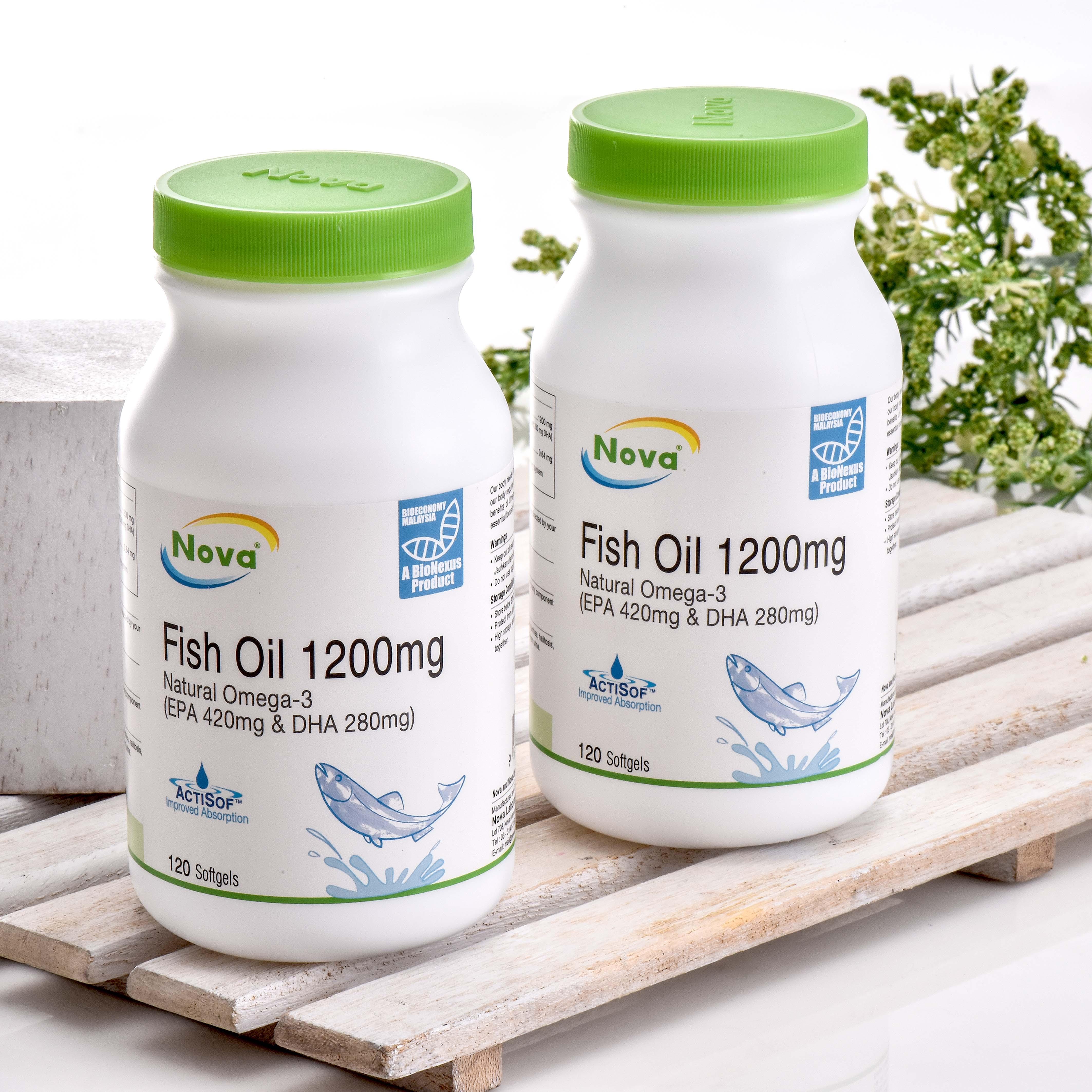 NOVA FISH OIL 1200MG SOFTGEL 2X120'S (TWIN PACK) | Lazada