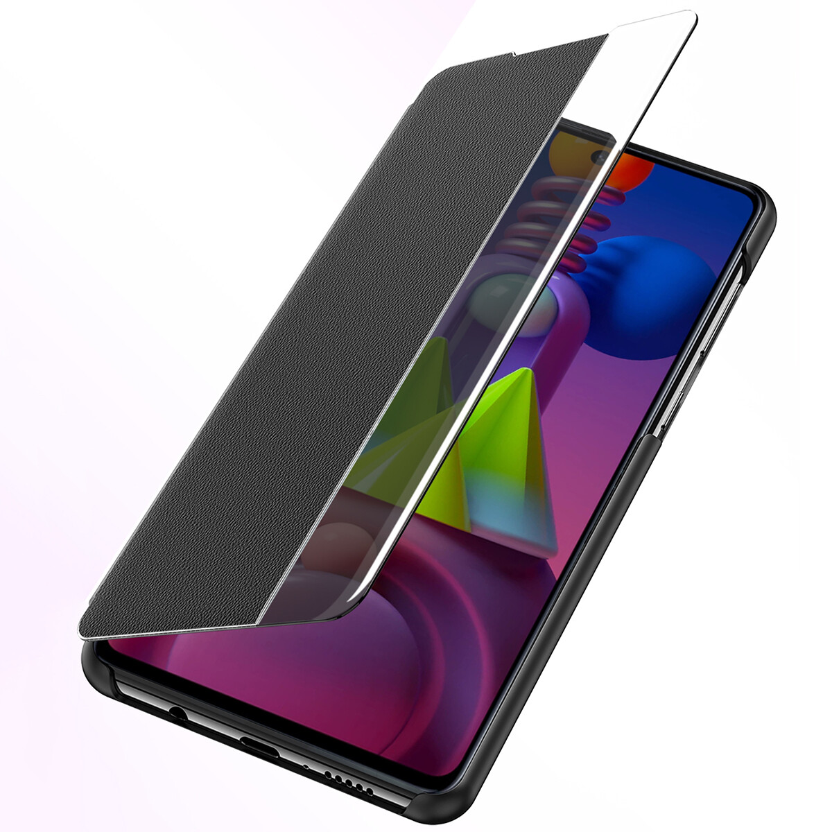 Galaxy M51 Case, WindCase Slim Side Window View Smart Flip Leather ...