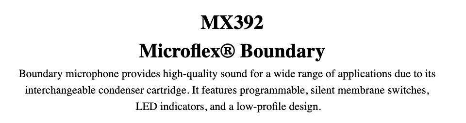 SHURE MX392 Microflexхи Boundary