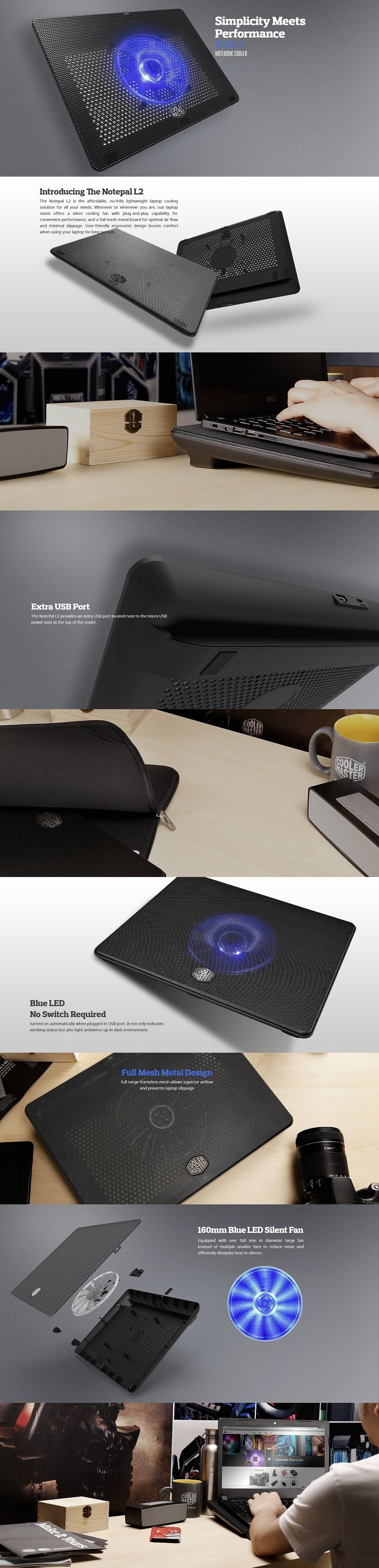 ph&co | PC Depot. COOLER MASTER NOTEPAL L2 COOLING PAD BLACK MNW-SWTS ...