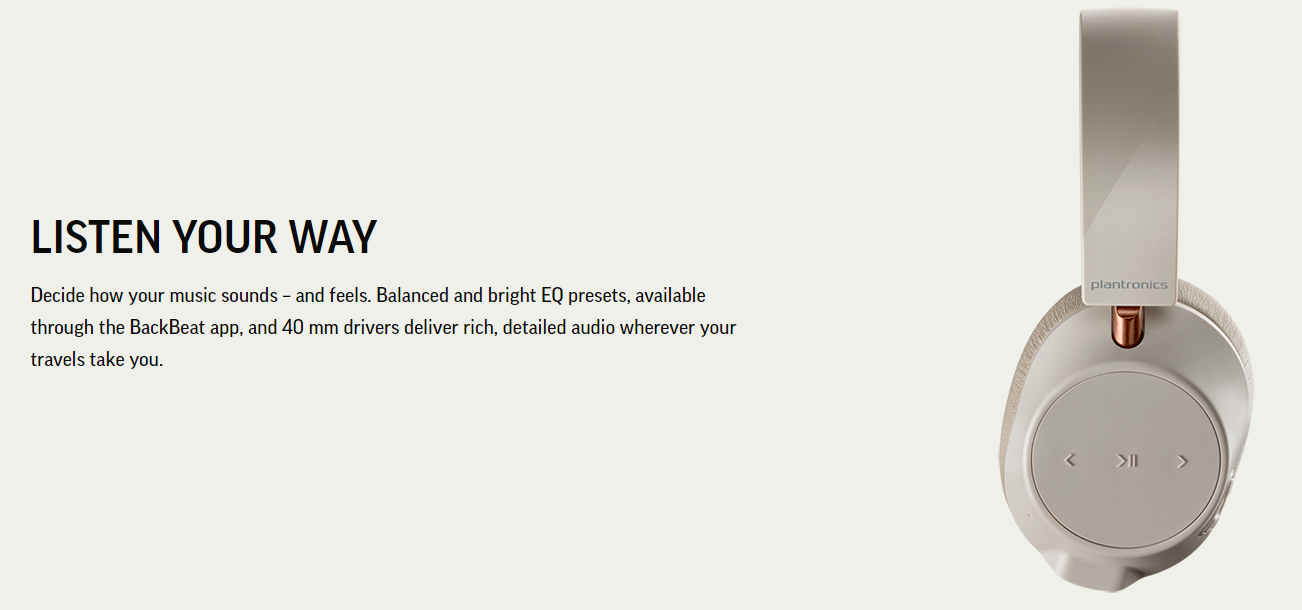 Plantronics BACKBEAT GO 810 Wireless Active Noise Canceling Over-Ear ...