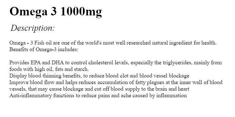 Hovid Omega-3 1000mg 180s | PGMall