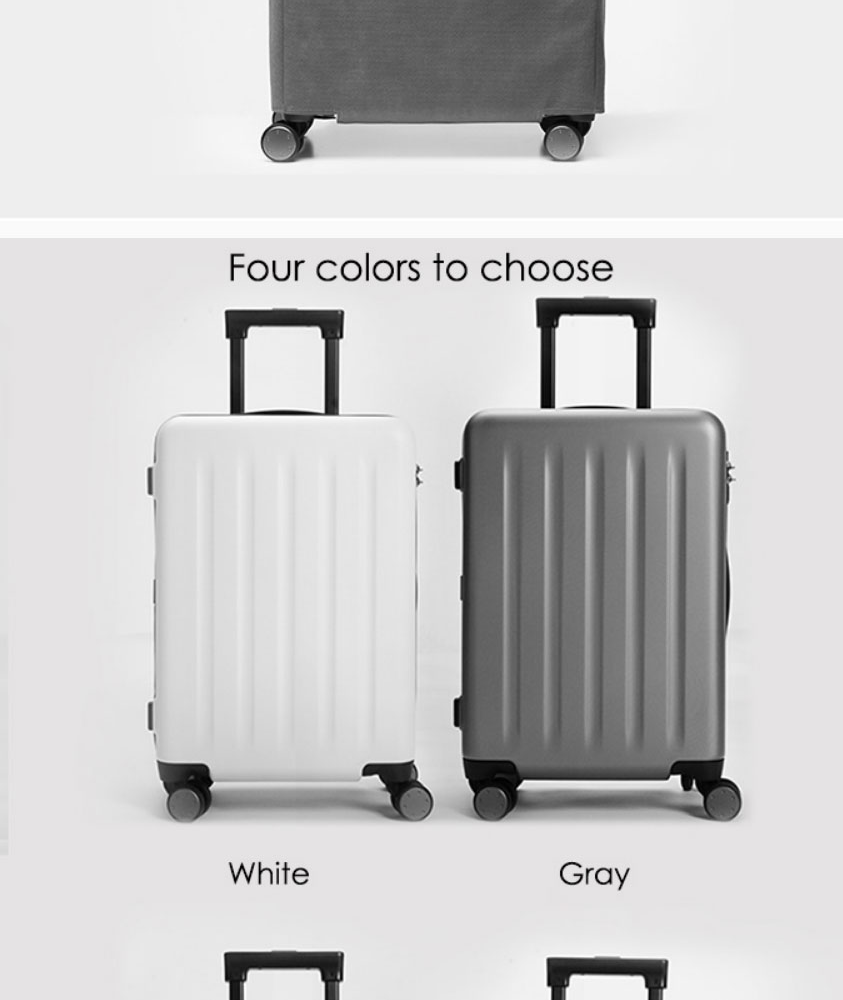 Mi Trolley 90 Points Suitcase 24" (White/ Grey) Grey | PGMall