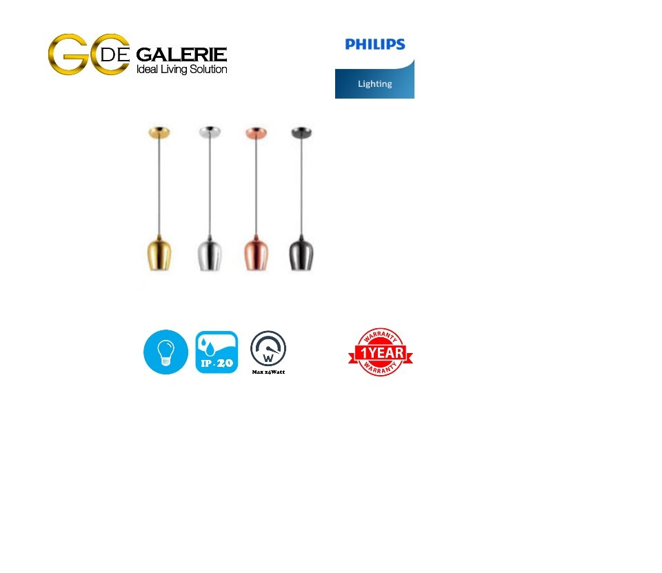 PENDANT LIGHT PHILIPS 41058 GD 1x24W 230V Gold | PGMall