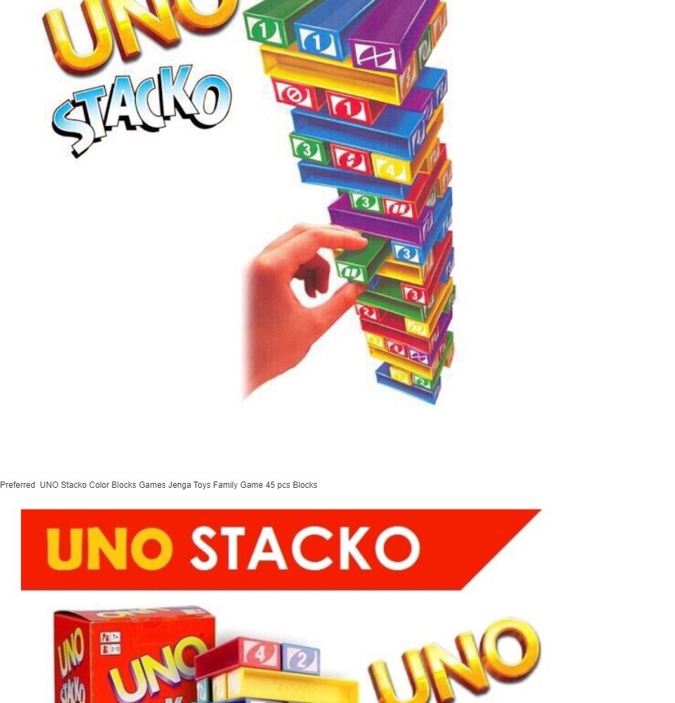 UNO Stacko Color Blocks Games Jenga Toys Family Game Fast Shipping