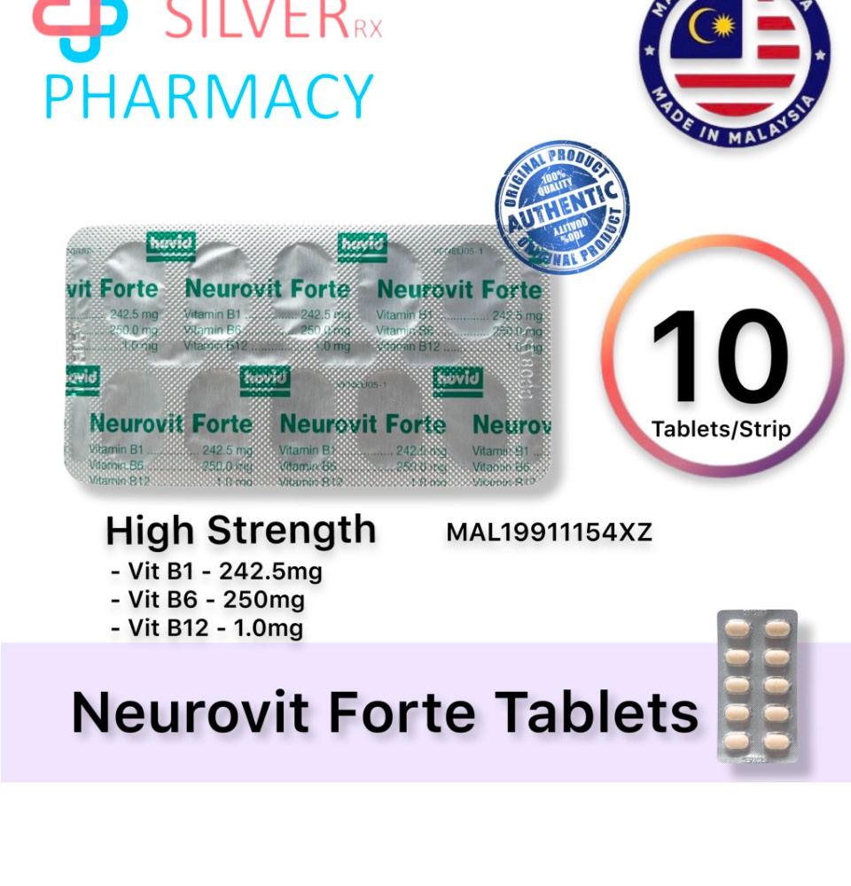 [Exp 07/2024] Neurovit Forte Vitamin B1,B6,B12 High Strength Tablets 10's