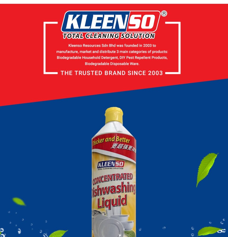 Kleenso Concentrated Lemon Dishwashing Liquid - 900ml - Kleenso.my