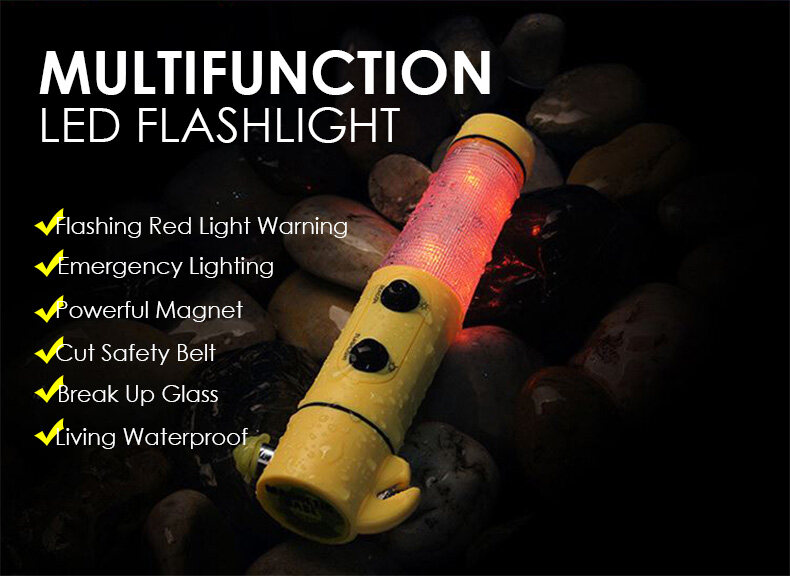 4 in 1 Car Emergency Multi-function Torchlight