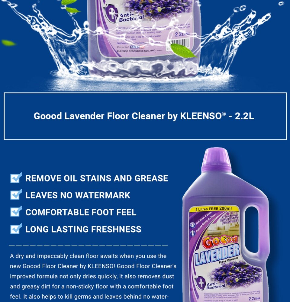Kleenso 2.2L Lavender Kill Germs with Benzakonium Floor Cleaner - 2.2L ...