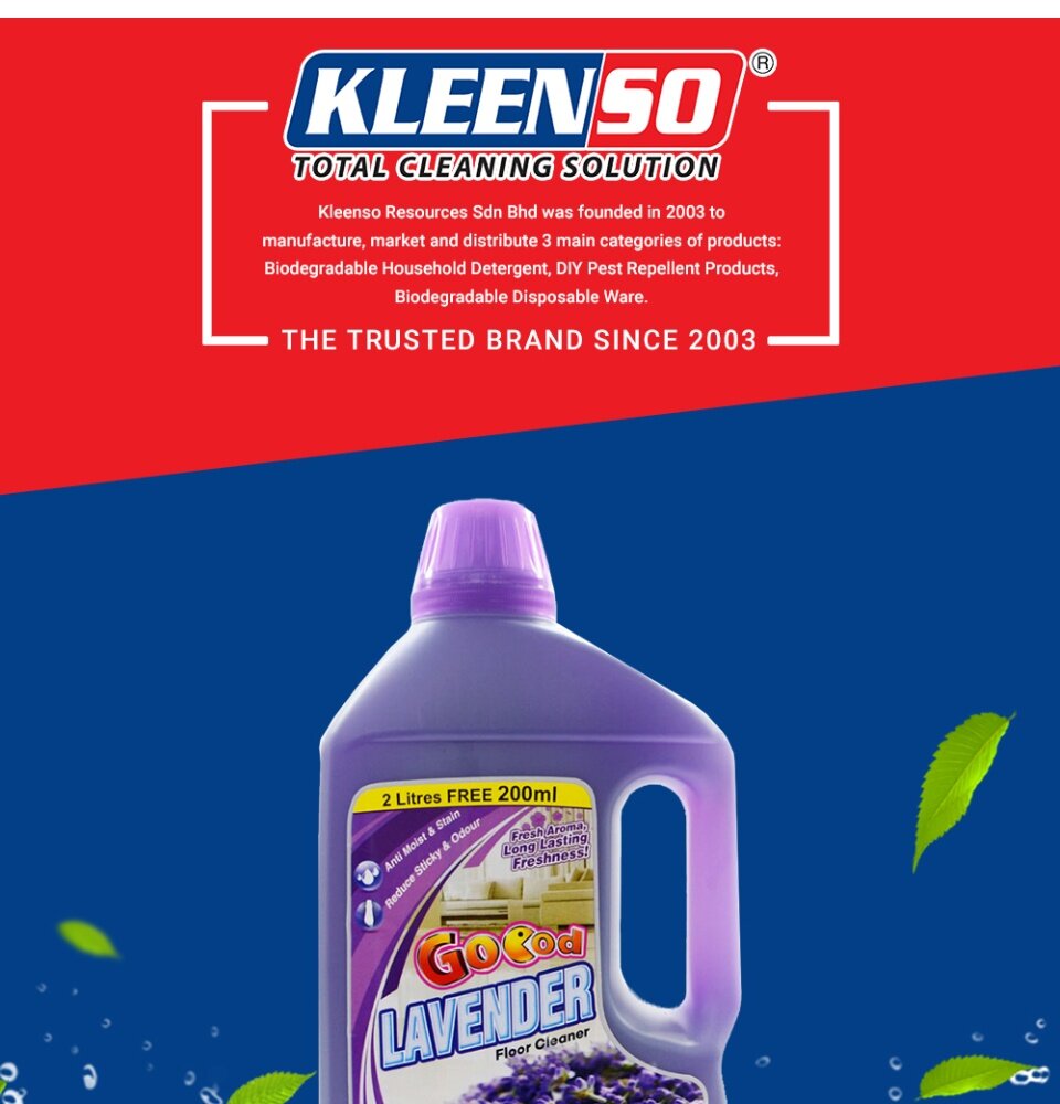 Kleenso 2.2L Lavender Kill Germs with Benzakonium Floor Cleaner - 2.2L ...