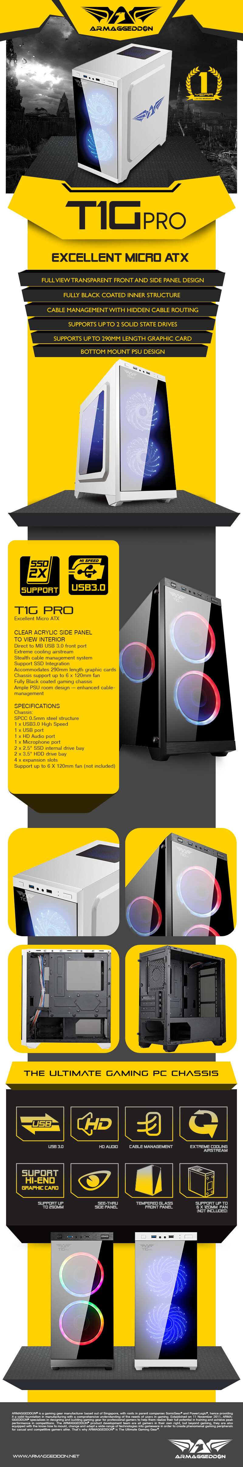 ph&co | PC Depot. ARMAGGEDDON CHASSIS-BLK T1G PRO