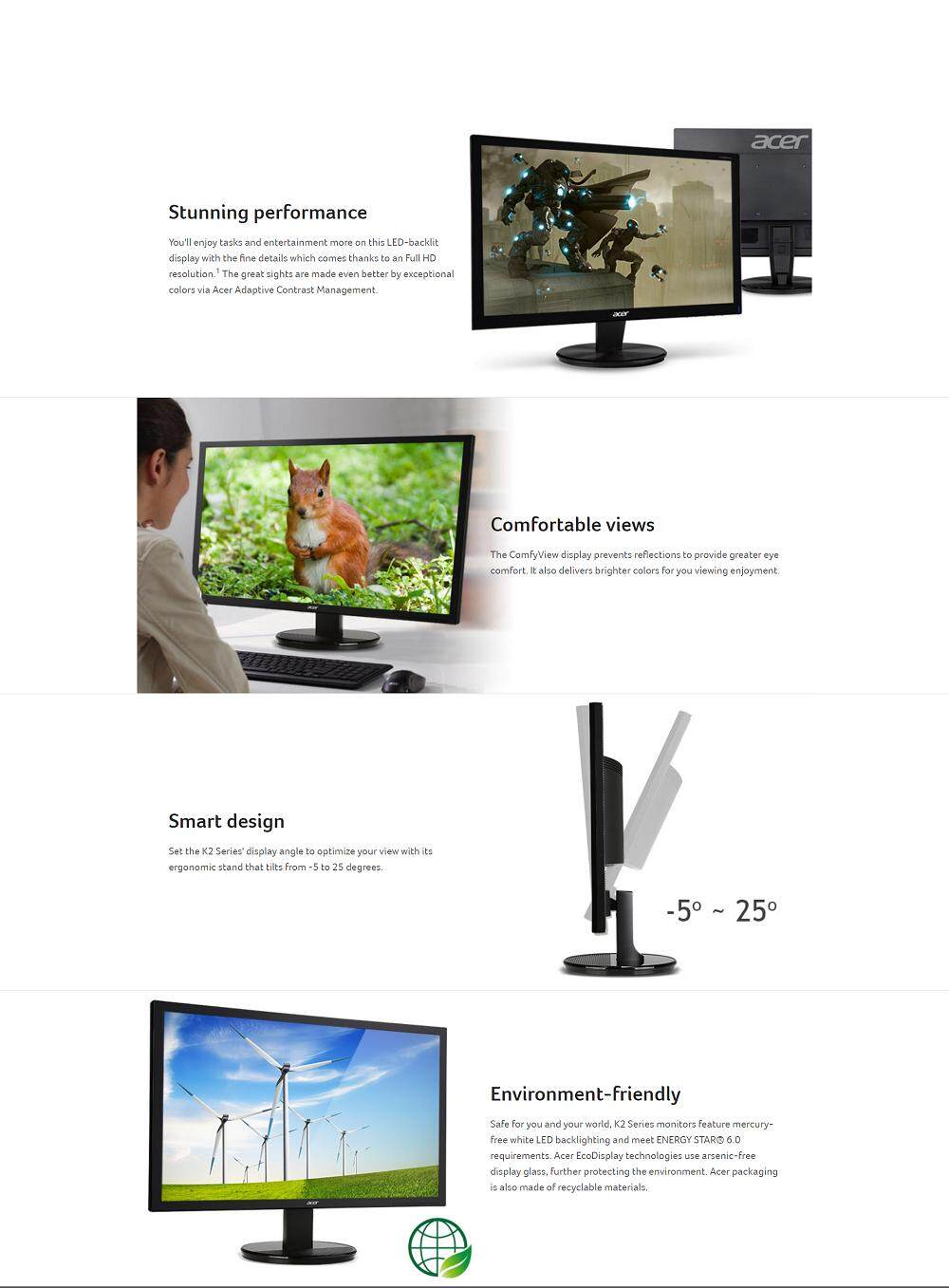 ph&co | PC Depot. ACER 23.6" LCD MONITOR K242HQL