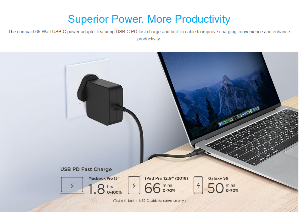 ph&co | PC Depot. INNERGIE 65W USB-C LAPTOP POWER ADAPTER BLACK