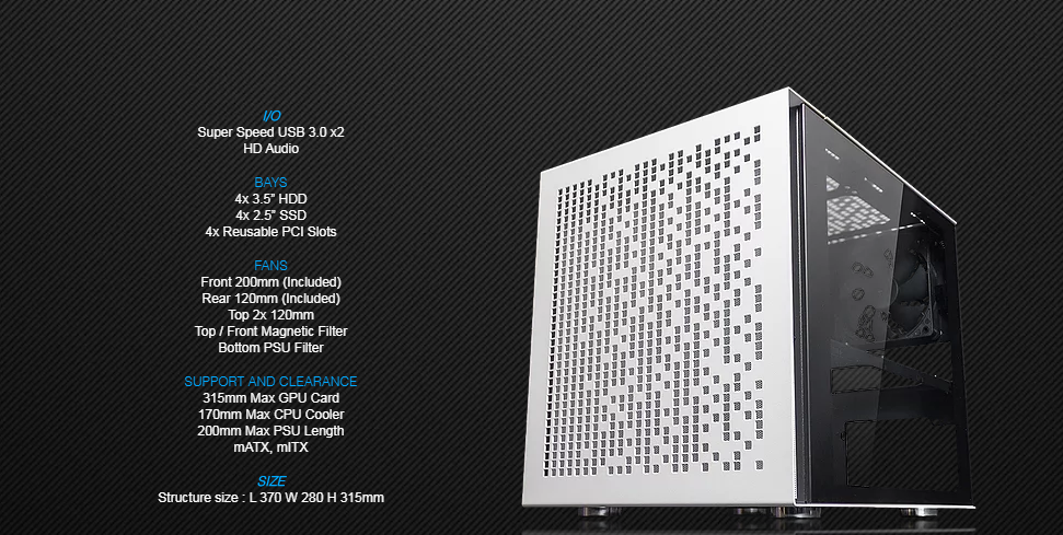 TECWARE QUAD TEMPERED GLASS MATX GAMING CASING CAME WITH 2 COLOUR BLACK ...